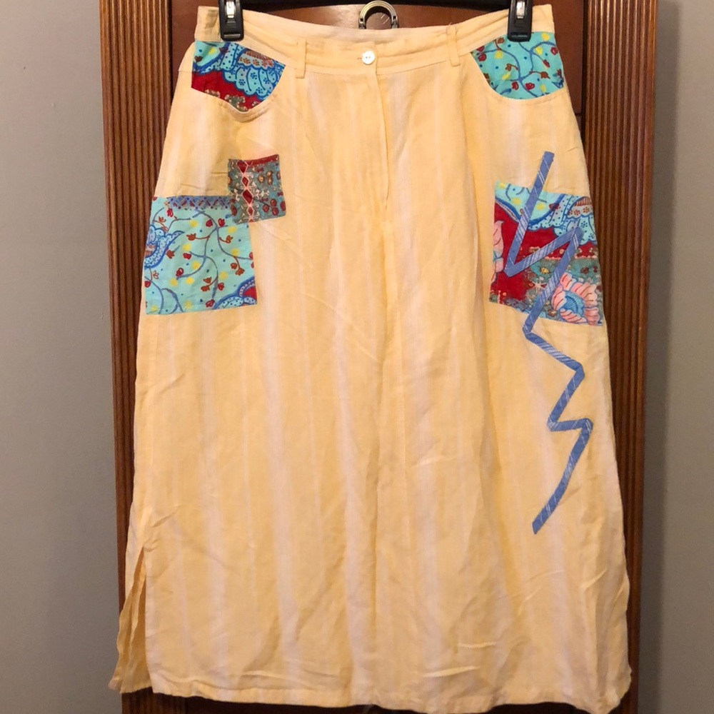 Awesome Vintage Mid 80's Patchwork Skirt Size 16 - Gem